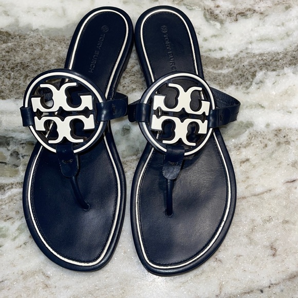 Tory Burch Shoes Tory Burch Miller Metal Navy Blue Logo Sandal 95 tory-burch-shoes-tory-burch-miller-metal-navy-blue-logo-sandal-95